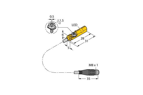 BIM-UNT-AP6X-0.3-PSG3S/3GD, Magnetic Field Sensor, For Pneumatic ...