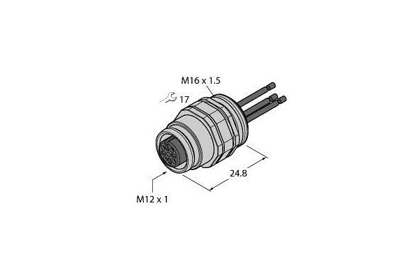 EC-FKD12-0.5/16, Accessories for actuator/sensor cables, female flange ...
