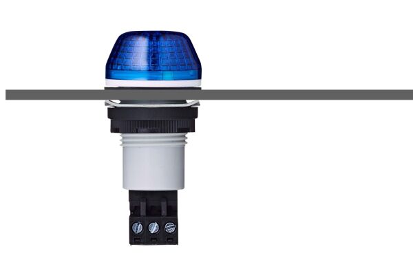 IBS M22 panel mount LED steady/flashing beacon blue 12 V AC/DC IP65 ...