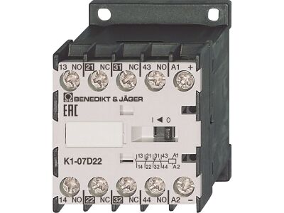 K1-07D31= 24, Mini contactor relay 3NO+1NC, Coil 24V= DC - Tipteh