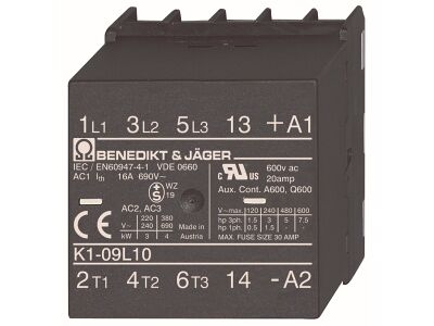 K1-07D22= 24, Mini contactor relay 2NO+2NC, Coil 24V= DC - Tipteh
