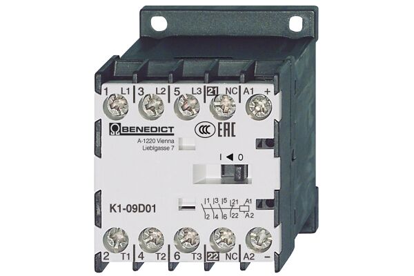 K1-12D01 42 EV, Mini contactor 5,5kW/AC3, 3-pole, 1NC, Coil 42VAC 50Hz ...
