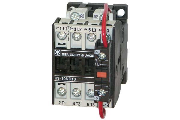 K3-14ND10= 24, Contactor 5,5kW/AC3, 3-pole, 1NO, Coil 24V= DC - Tipteh