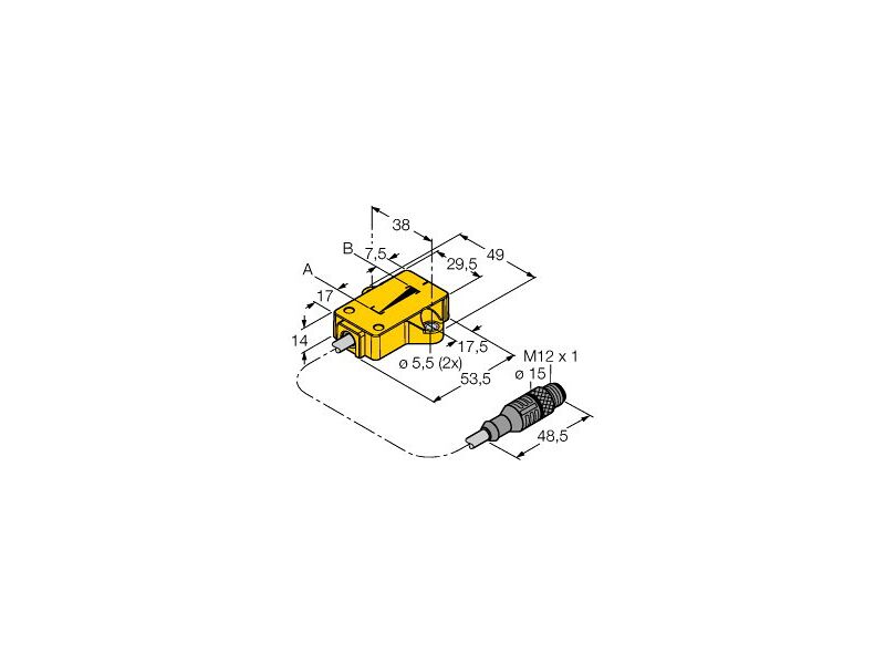 LI25P1-QR14-LIU5X2-0.3-RS4, Inductive Linear Position Sensor - Tipteh