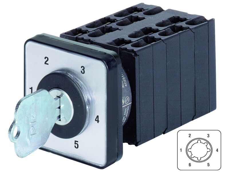 M10H E ST61+SA, Multi step switch 20A, key operated, door Mount 1-pole ...