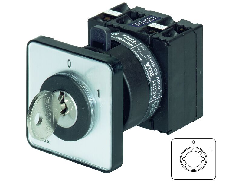 N33F E A3+SA, ON-OFF switch 50A, key operated, door Mount 3-pole - Tipteh