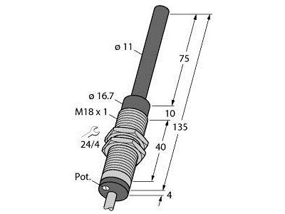 BI8-M18-LIU, Inductive Sensor, With Analog Output, Standard - Tipteh